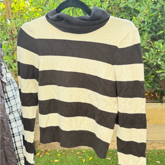 Social Tourist | Sweaters | Striped Black And Cream Turtleneck Sweater ...